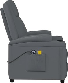 Elektrické masážní křeslo antracitové umělá kůže 3073798
