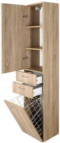 Aqualine, ZOJA/KERAMIA FRESH skříňka vysoká s košem 35x184x29cm, levá, dub platin, 51232