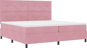 Postel s boxspringem s čelo Růžová 200 x 200 cm samet 3339859