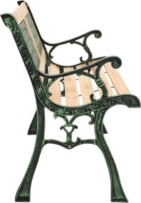 Zahradní lavice 122 cm litina a masivní jedlové dřevo 312033