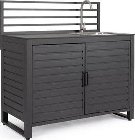 BIZZOTTO Modul zahradní kuchyňské linky s dřezem ANIA antracit 120x62 cm 0790377