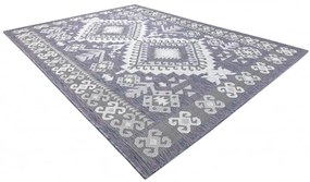 Dywany Łuszczów, Kusový koberec Sion Sisal Aztec 3007 blue/pink/ecru – na ven i na doma, 160x220, modrá, chodba / předsíň