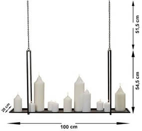 Závěsná police 54 cm černá