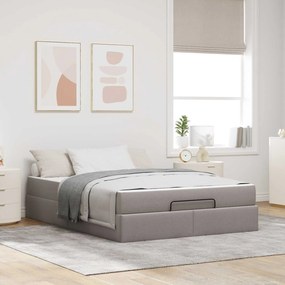 Rám postele s matrací 2 ks Taupe textil 3399491