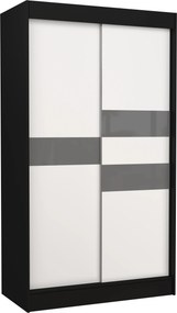 ADRK Furniture Skříň s posuvnými dveřmi a lacobelem BATIA 120 ADRK-SW-BAT-BW-GL-120
