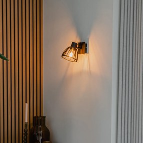 Průmyslová nástěnná lampa černá - Fotu