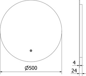 Mexen Erg, kulaté LED podsvícené koupelnové zrcadlo 50 cm, 6000K, topná podložka proti zamlžování, 9823-050-050-611-00