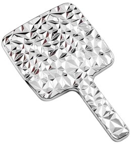 Flamenco Mystique Stříbrné jednostranné kosmetické zrcátko s rukojetí XL, výška 23 cm L24S