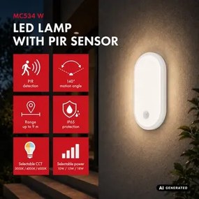 MCE534 W bílá / Venkovní LED svítidlo / senzor pohybu PIR