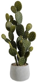Zelený dekorativní umělý kaktus s placatými listy v květináči - 21*21*66 cm