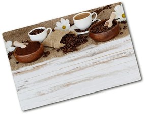 Wallmuralia Kuchyňská deska velká skleněná Šálek kávy 80x52 cm