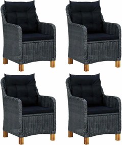 5dílný zahradní jídelní set tmavě šedý 3067848