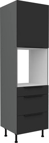 ARIA ab | vysoká skříňka 60 DPS-215 3S1F na vestavnou troubu | PREMIUM BOX | 60 cm | ANTI FINGERPRINT povrch | antracit/černá
