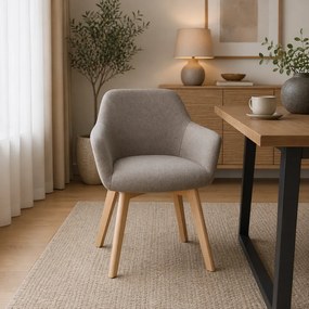 Designové křeslo, hnědá/buk, CLORIN NEW