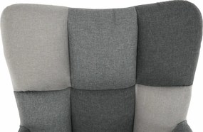 Designové otočné křeslo, patchwork/černá, KOMODO