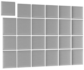 Set 24 čalouněných panelů Quadra 240x180 cm (světlešedá). 1052017