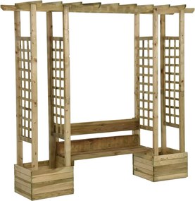 Zahradní pergola s lavicí a truhlíky impregnovaná borovice 318565