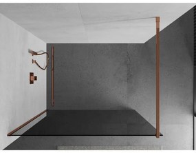 Mexen Kioto sprchová zástěna 110x200 cm 8 mm, profil růžové zlato, šedé sklo, 800-110-101-60-40