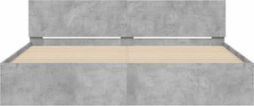 Rám postele s čelem betonově šedý 200 x 200 cm 3207458