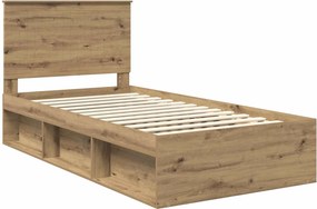 Rám postele Umělecký dub 100 x 200 cm Masivní borové dřevo 3411054