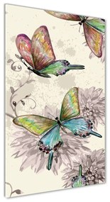 Wallmuralia Vertikální Fotoobraz na skle Barevní motýli 50x100