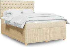 Box spring postel s matrací krémová 160x200 cm textil 3292119