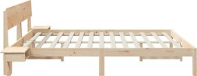 Rám postele s čelo Hnědá 200 x 200 cm Masivní borové dřevo 3385748