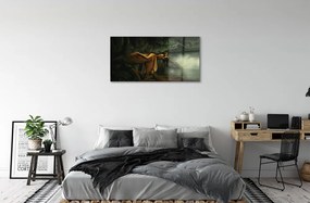 Obraz na skle Žena strom mraky 140x70 cm