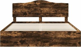 Rám postele Kouřový dub 200 x 200 cm Masivní borové dřevo 3413267