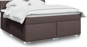 Box spring postel s matrací tmavě hnědá 180x200 cm textil 3285963