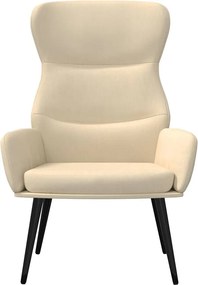 Relaxační křeslo se stoličkou krémové textil 3097431