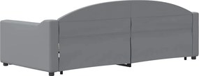 Válenda s přistýlkou a zásuvkami světle šedá 90 x 200 cm textil 3197566