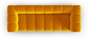 Třímístná pohovka pauline 228 cm samet žlutá MUZZA
