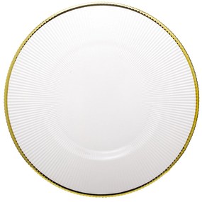 Skleněný talíř se zlatým okrajem 131196