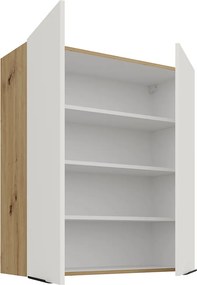 ARIA az | horní skříňka 80 G-90 2F policová | 80 cm | VYSOKÁ | ANTI FINGERPRINT povrch | artisan/bílá