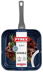 Grilovací pánev Pyrex Navi LWH / 28 x 28 x 4,5 cm / nepřilnavý povrch / hliník / černá