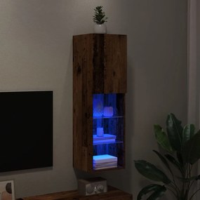 TV skříňka s LED osvětlením old wood 30,5 x 30 x 102 cm