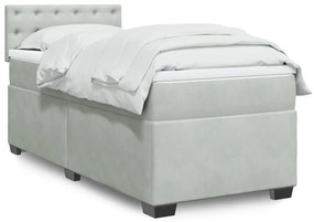 Box spring postel s matrací světle šedá 100x200 cm samet 3286246