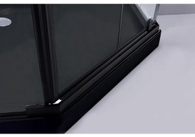 BPS-koupelny Pětiúhelníkový sprchový kout HYD-PK06B 90x90 cm černá/transparent + vanička HYD-PSV-ST07B černá