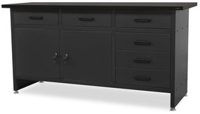 Pracovní stůl do dílny HENRY, 1700 x 850 x 600 mm, All Black: černý