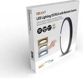 Solight LED osvětlení s dálkovým ovladačem Estela Black, 60W, 4500lm, 50cm, změna chromatičnosti, stmívatelné