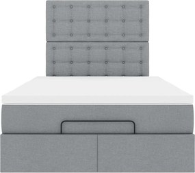 Osmanský rám postele s matrací světle šedá 120x190 cm textil 3314155