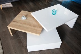 Bighome - Konferenční stolek STEPS II – bílá, hnědá