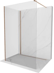 Mexen Kioto sprchová stěna Walk-in 130 x 110 cm, transparentní, kartáčovaná měď - 800-130-212-65-00-110
