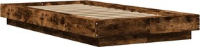 Rám postele s LED osvětlením kouřový dub 75 x 190 cm kompozit 3281158