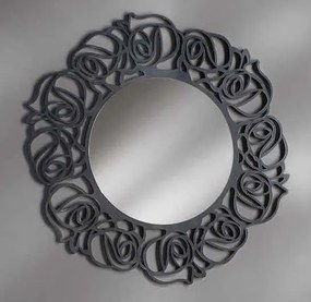 Kulaté zrcadlo, rám v antracitově šedé barvě