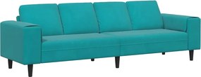 Pohovka do obývacího pokoje Tyrkysová 250 x 188 x 76 cm 3335099