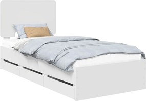 Rám postele se zásuvkou Bílá 75 x 190 cm Inženýrské dřevo 3412644