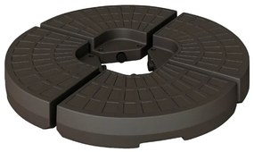 Outsunny Stojan na slunečník naplnitelný 17 kg vody nebo 25 kg písku z HDPE v kávové barvě 100x100x10,5 cm pro slunečníky | Aosom.de