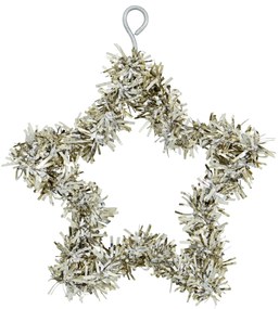House Doctor Závěsná vánoční ozdoba Joy Star Silver Oxidized 10 cm, zlatá barva, stříbrná barva, kov, plast